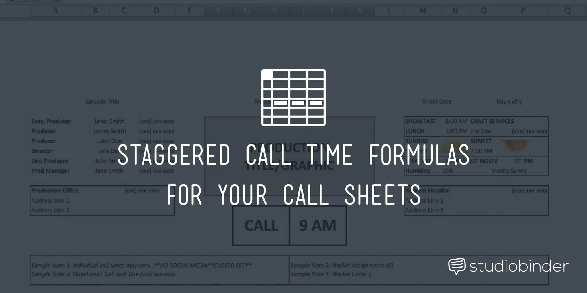 Call Time Formulas for Your Next Call Sheet