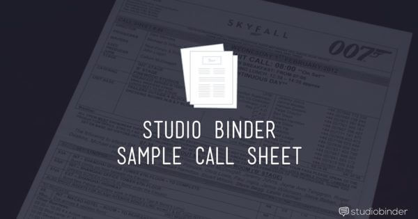 “Modern” Sample Call Sheet