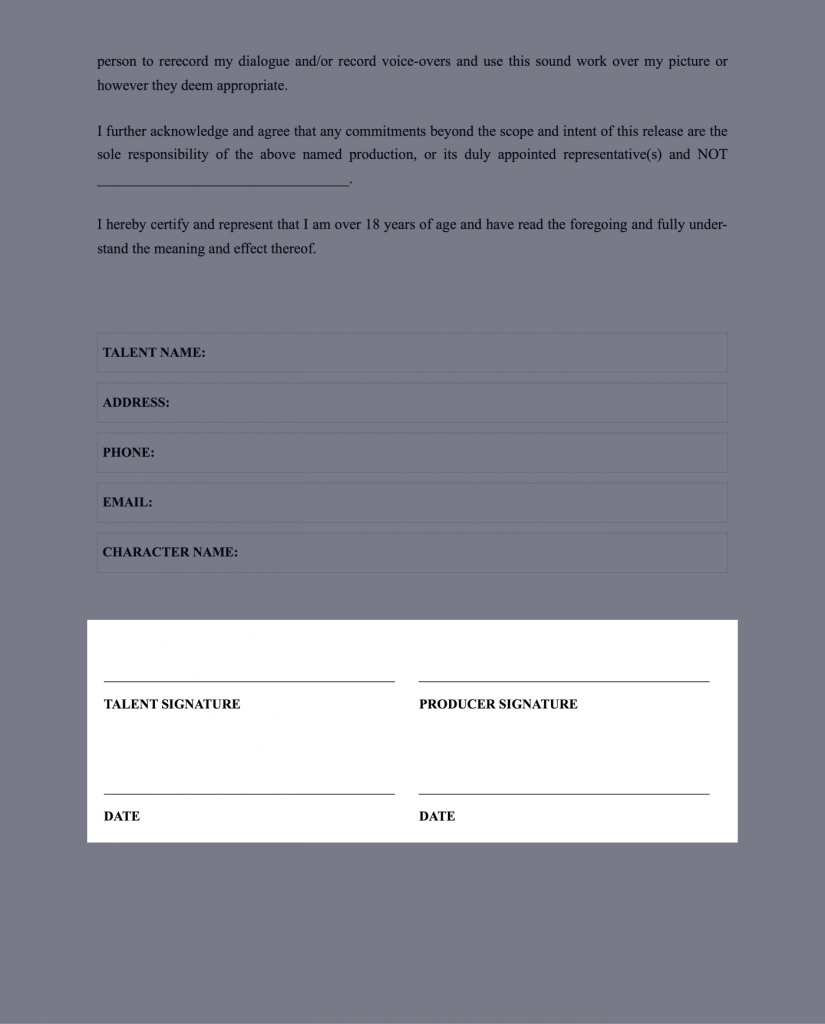 The Complete Guide to Actor Release Forms (FREE Template)