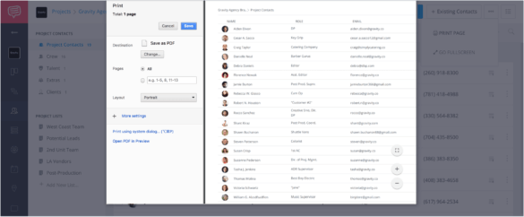 FREE Online Film Production Crew Contact List Template