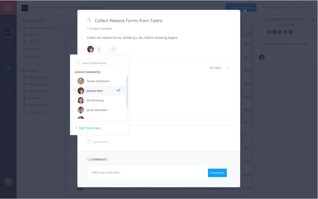 FREE Online Film Production Crew Contact List Template