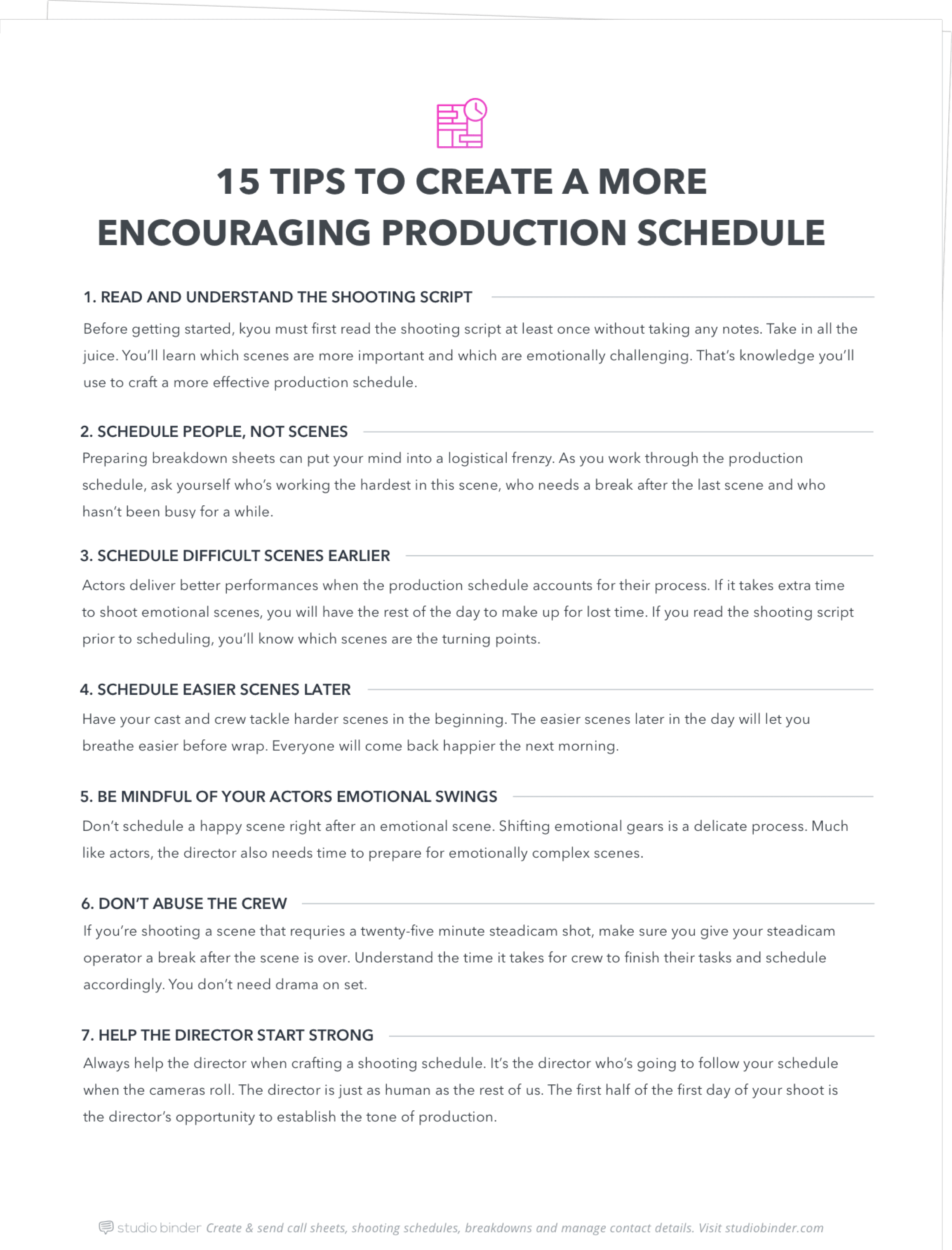 15 Pro Tips to Create a Better Production Schedule