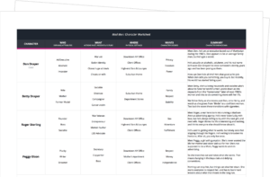 TV Show Character Development [Character Profile Sheet Template]