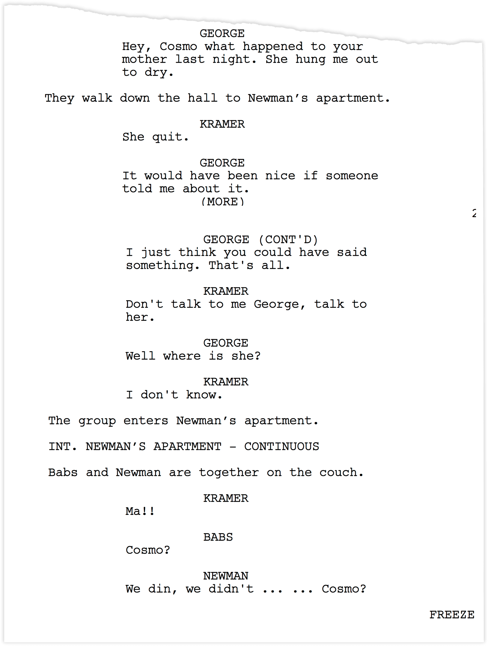 Writing A Sitcom Script Seinfeld Scripts Analysis FREE PDF Download 