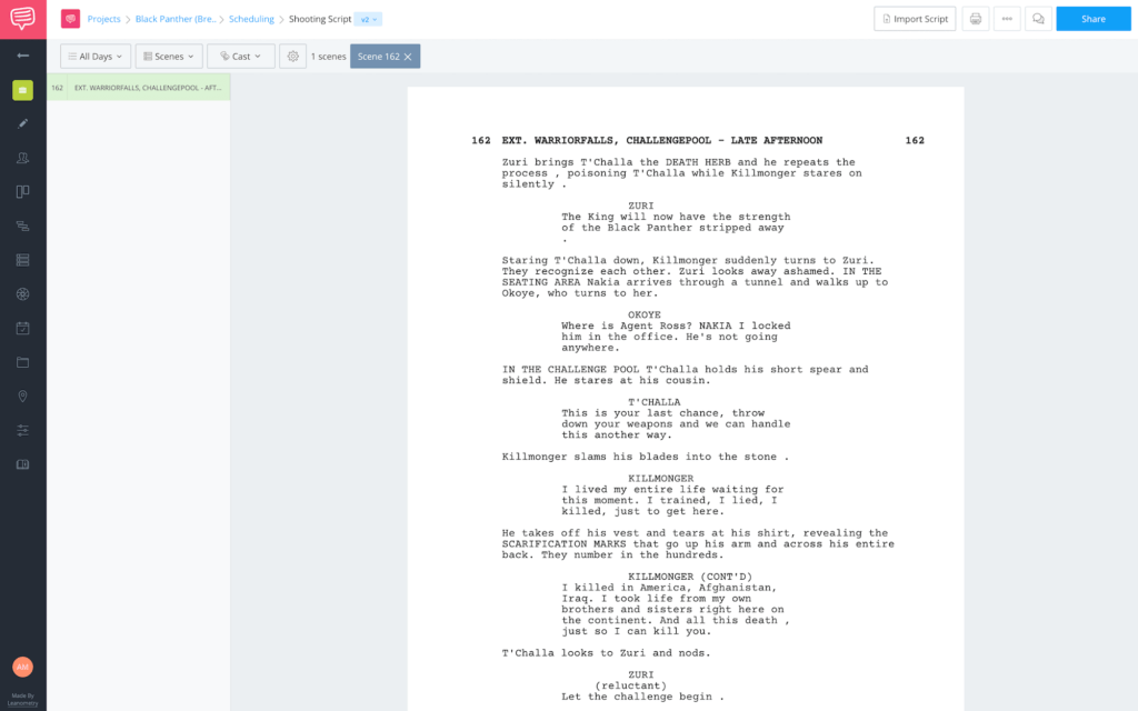 Breaking Down and Schedule The Epic Black Panther Fight Scene