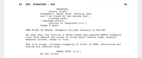 The Deadpool Script: Movie Quotes and Screenplay PDF Download