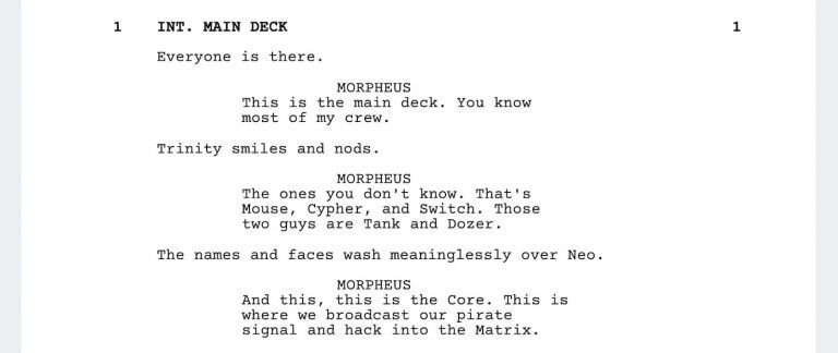 The Matrix Script Characters Quotes And Screenplay Pdf Download