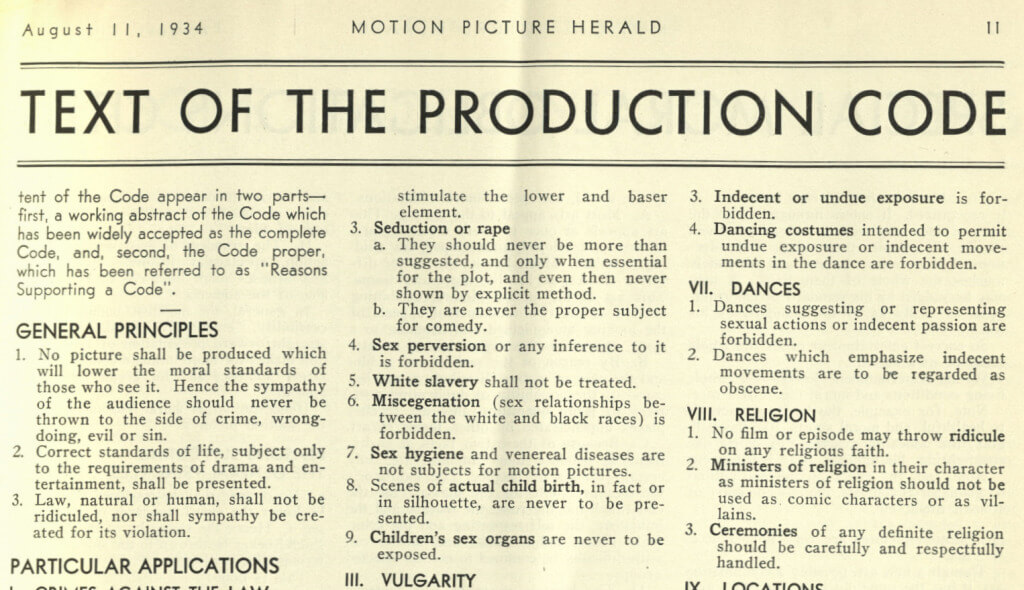 What is the Hays Code — Hollywood Production Code Explained