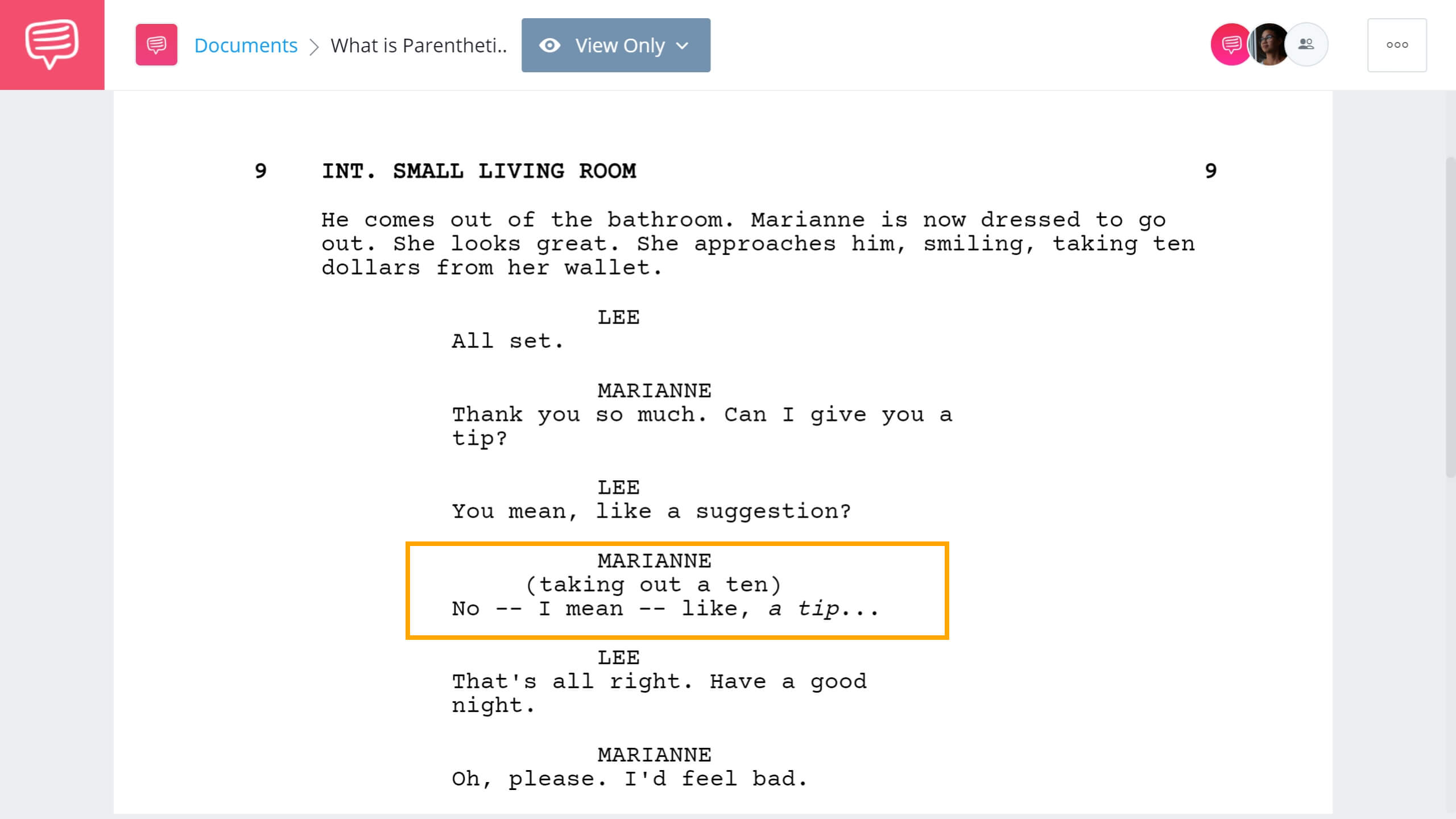 What Is A Parenthetical In A Script and When To Use Them 