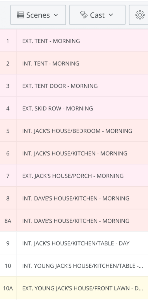 Shooting Script Example — Download Production Script PDFs