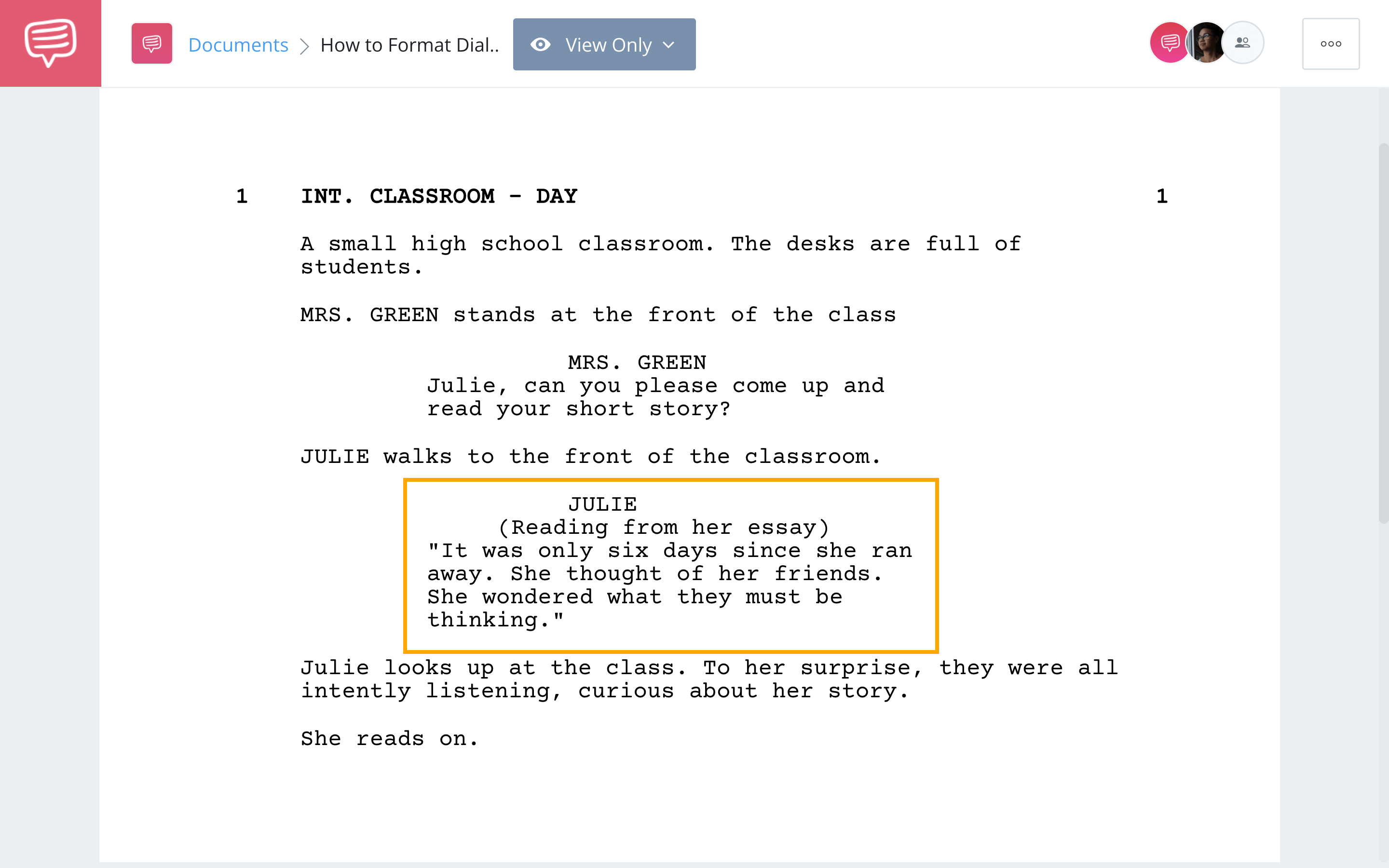 How to Format Dialogue in a Script — Screenwriting 101
