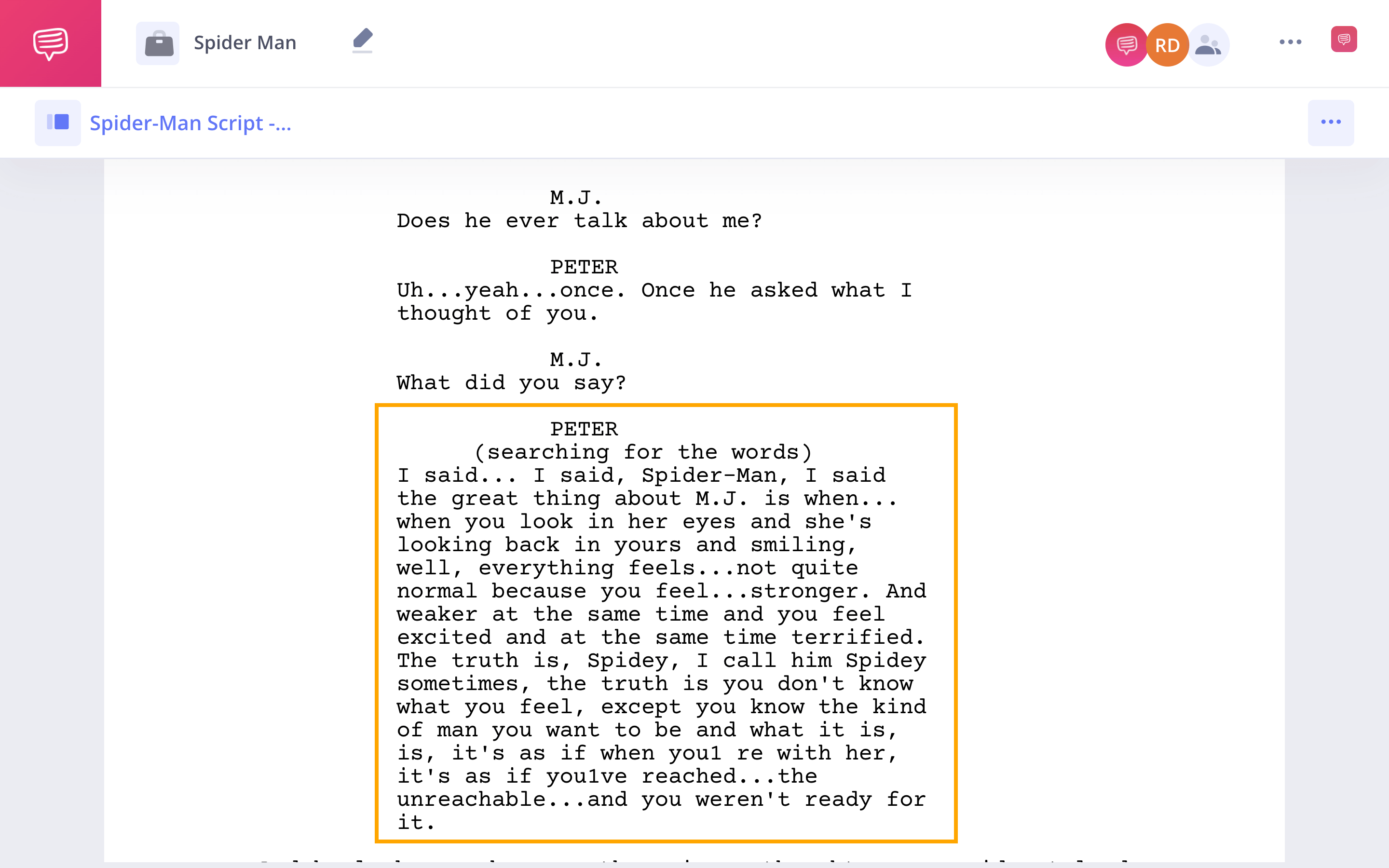 Spider-Man Script PDF Download — Plot, Dialogue & Ending