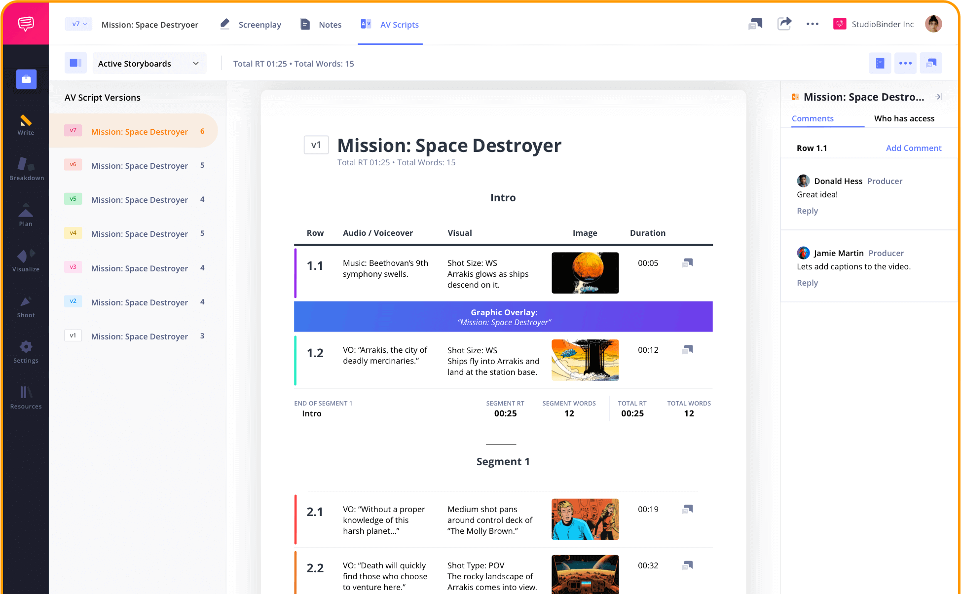 Free AV Script Writing Software | StudioBinder