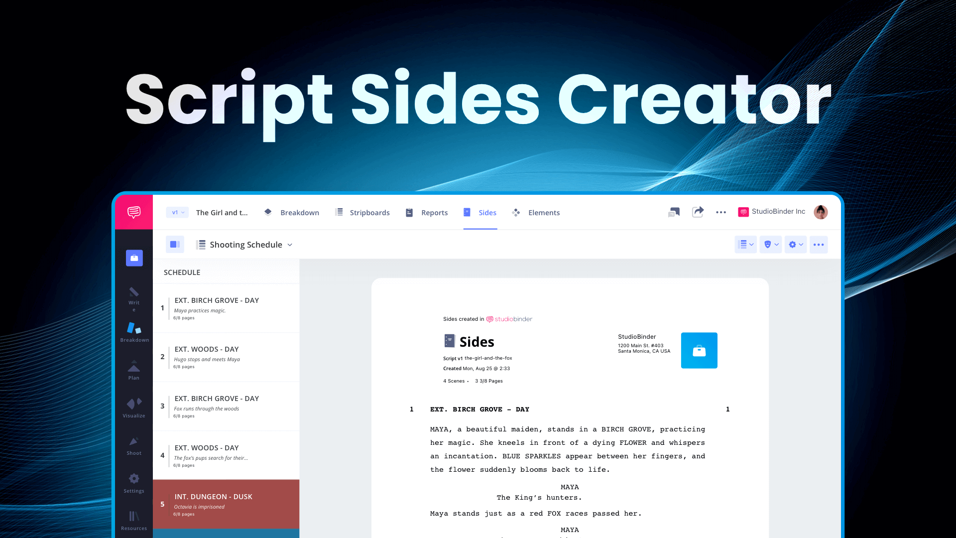Create and Share Script Sides Online | StudioBinder