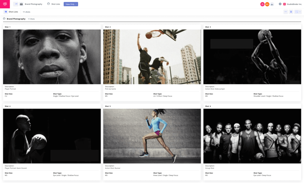 Photography Shot List Template & Guide | StudioBinder