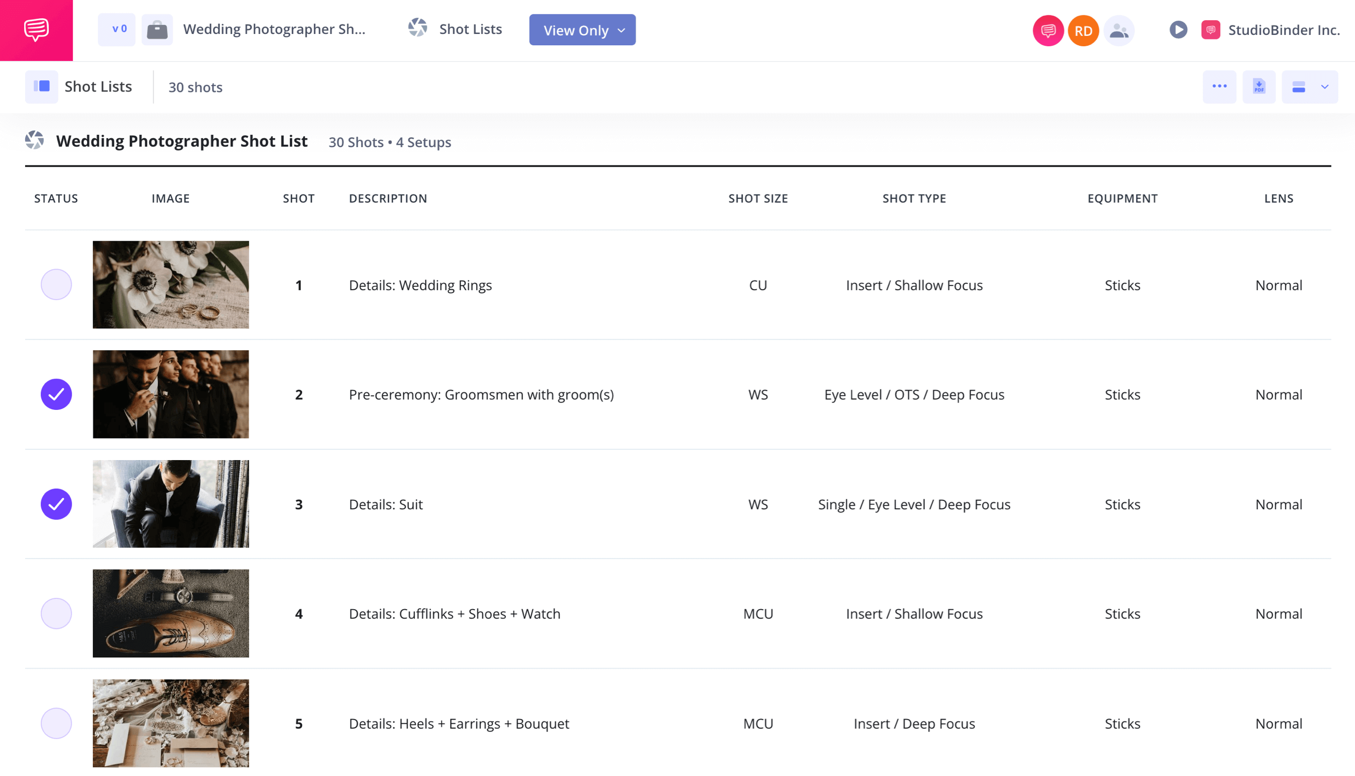 Wedding Shot List Template & Guide | StudioBinder