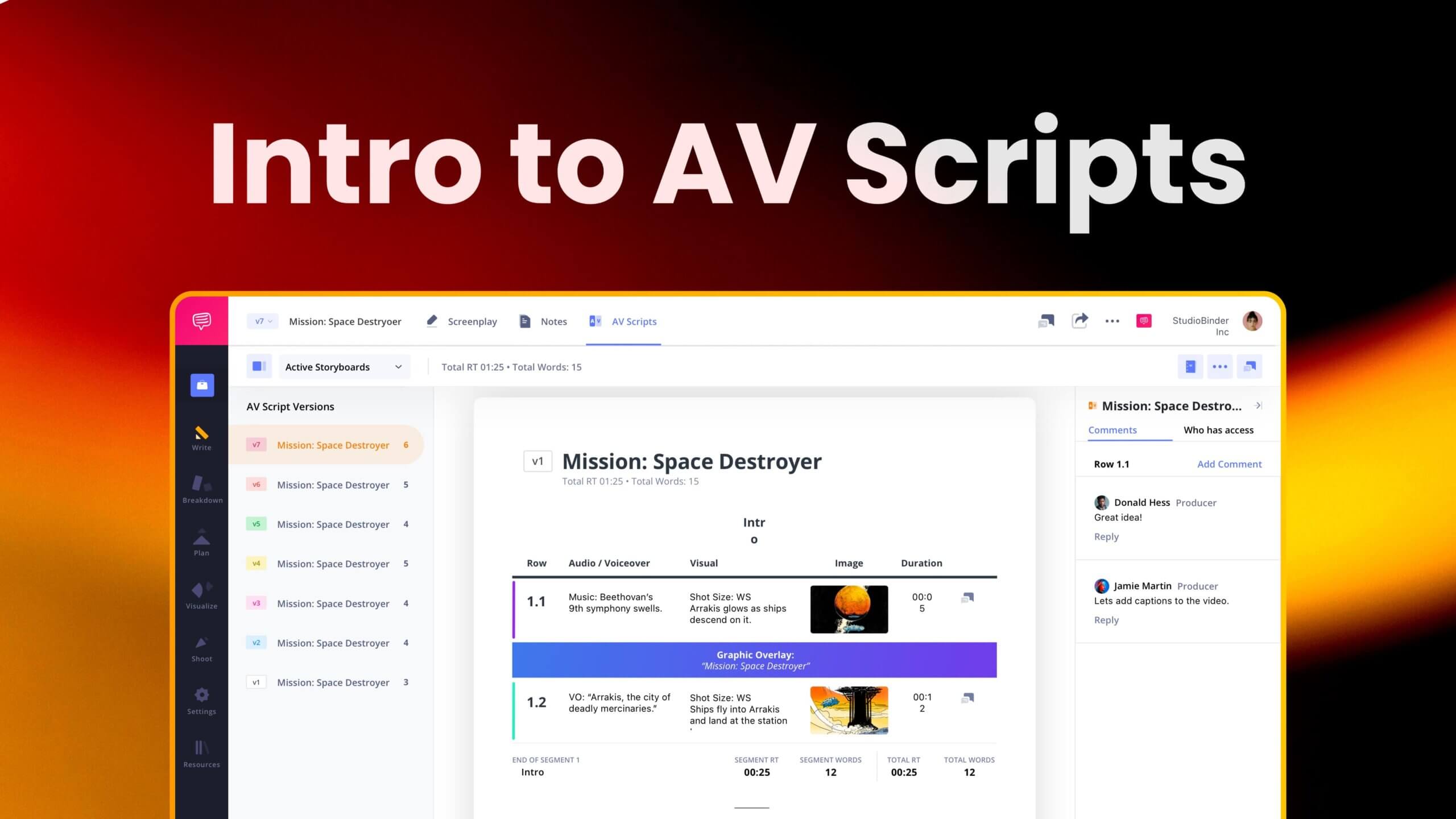 Free Video Course: Intro to AV Script — StudioBinder Tutorials