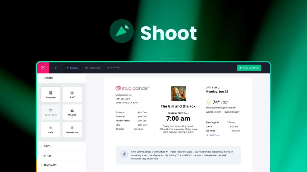 Free Call Sheet Tutorials — StudioBinder Academy