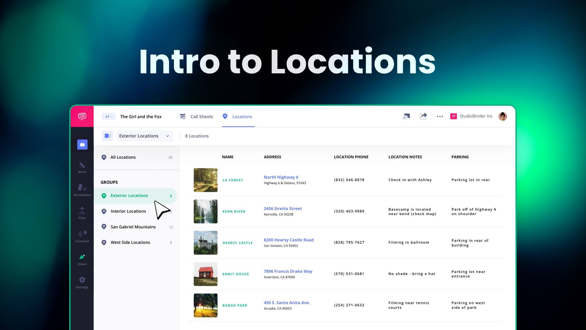 Location Management in StudioBinder — Free Tutorial Series