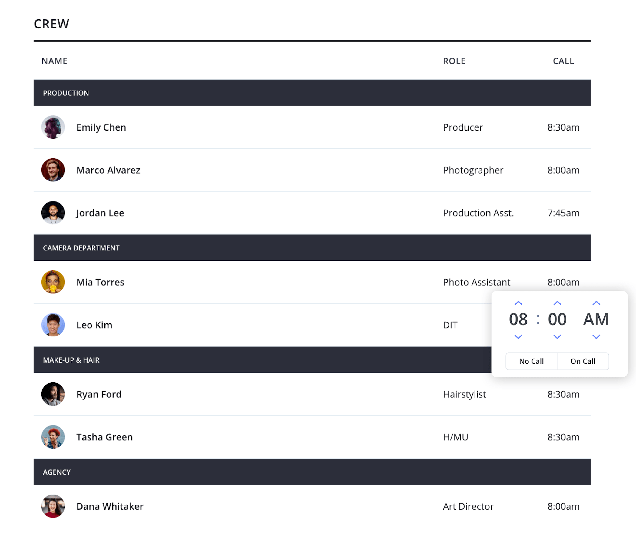 Sample Photoshoot Call Sheet Template | StudioBinder